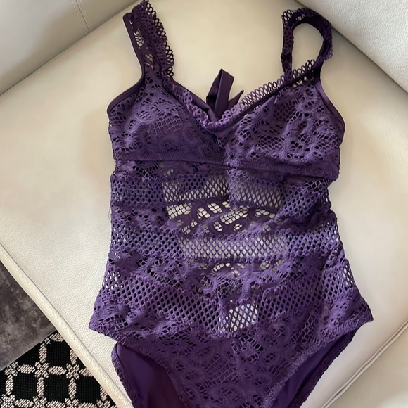BECCA | Swim | New Beautiful Purple Crotchet Becca One Piece Swimsuit ...